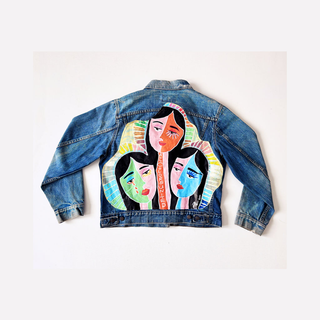 " All Colors United " JW Artwork / Unisex Denim Jacket – Jule Waibel ...